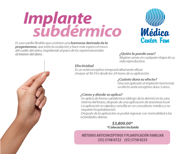 Cosas que no sabias sobre el implante subdérmico – Medica Center Fem