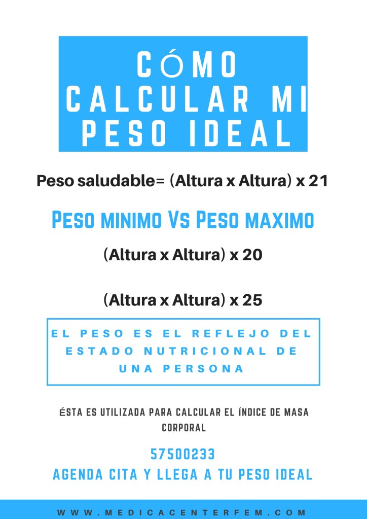 Cómo calcular peso ideal – Medica Center Fem