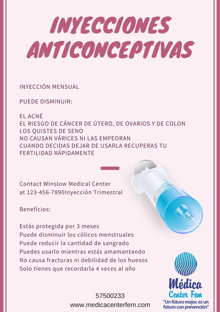 Inyecciones anticonceptivas (mensuales y trimestrales) – Medica Center Fem